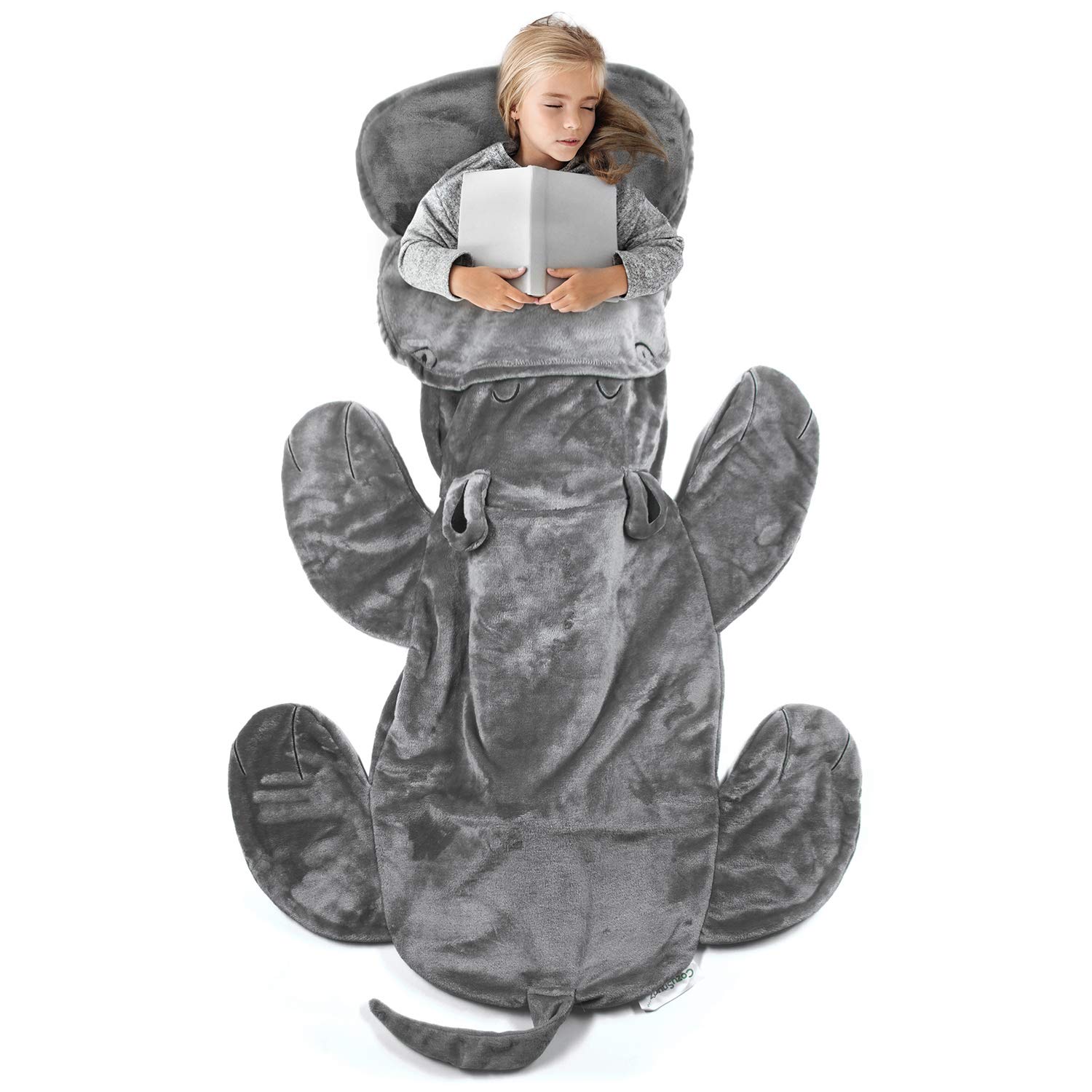 Cozy Hippo Animal Tail Blanket for Kids Soft and Comfortable Kids Sleeping Bag Sleep Sacks Blankets for Movie Night, Sleepovers, Camping and More - Fits Boys and Girls Ages 3-13 Years