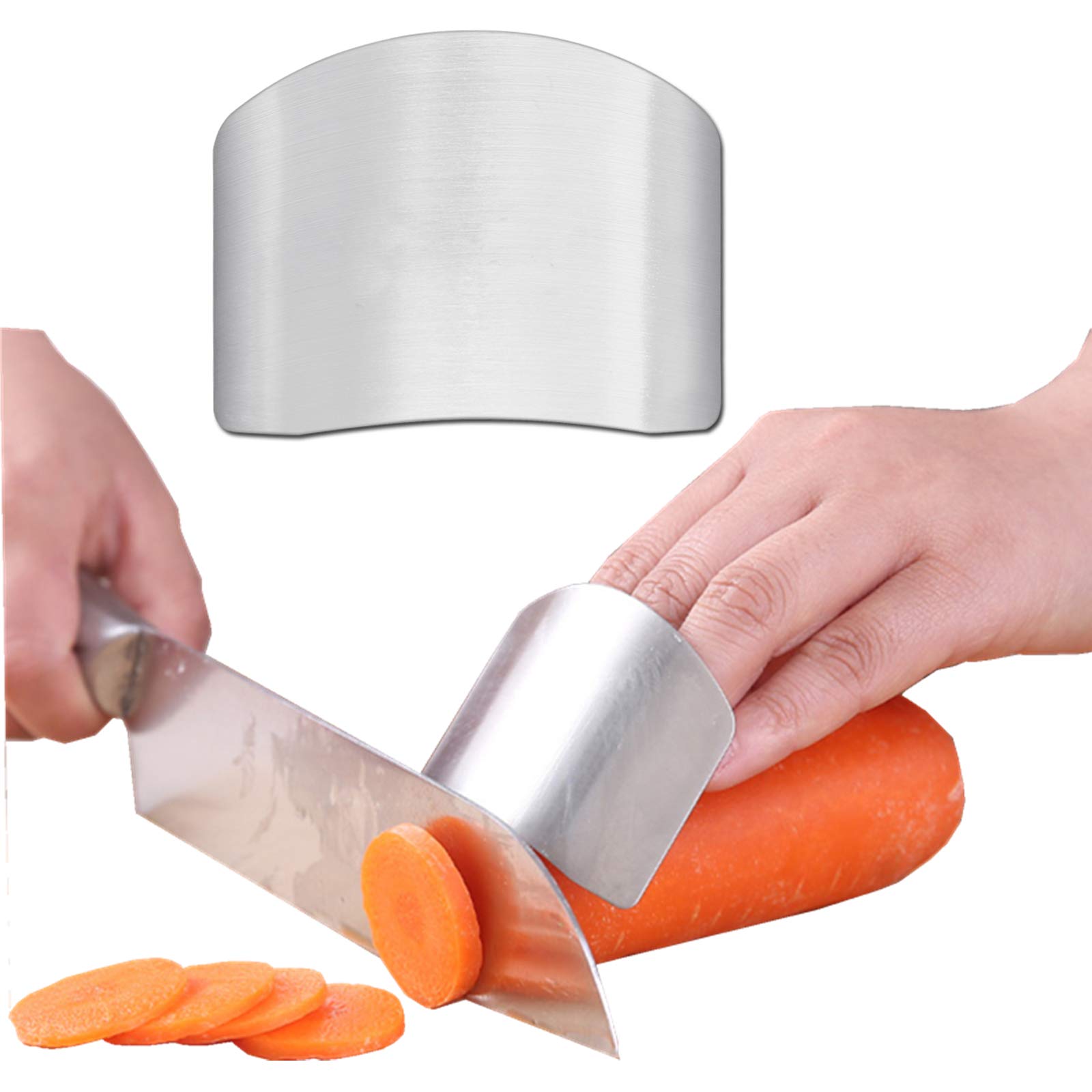 NAMERDA Finger Guards For Cutting, 2PCS Kitchen Tool Stainless Steel Finger Guard Finger Protector, Avoid Hurting When Slicing and Dicing Kitchen Safe Chop Cut Tool