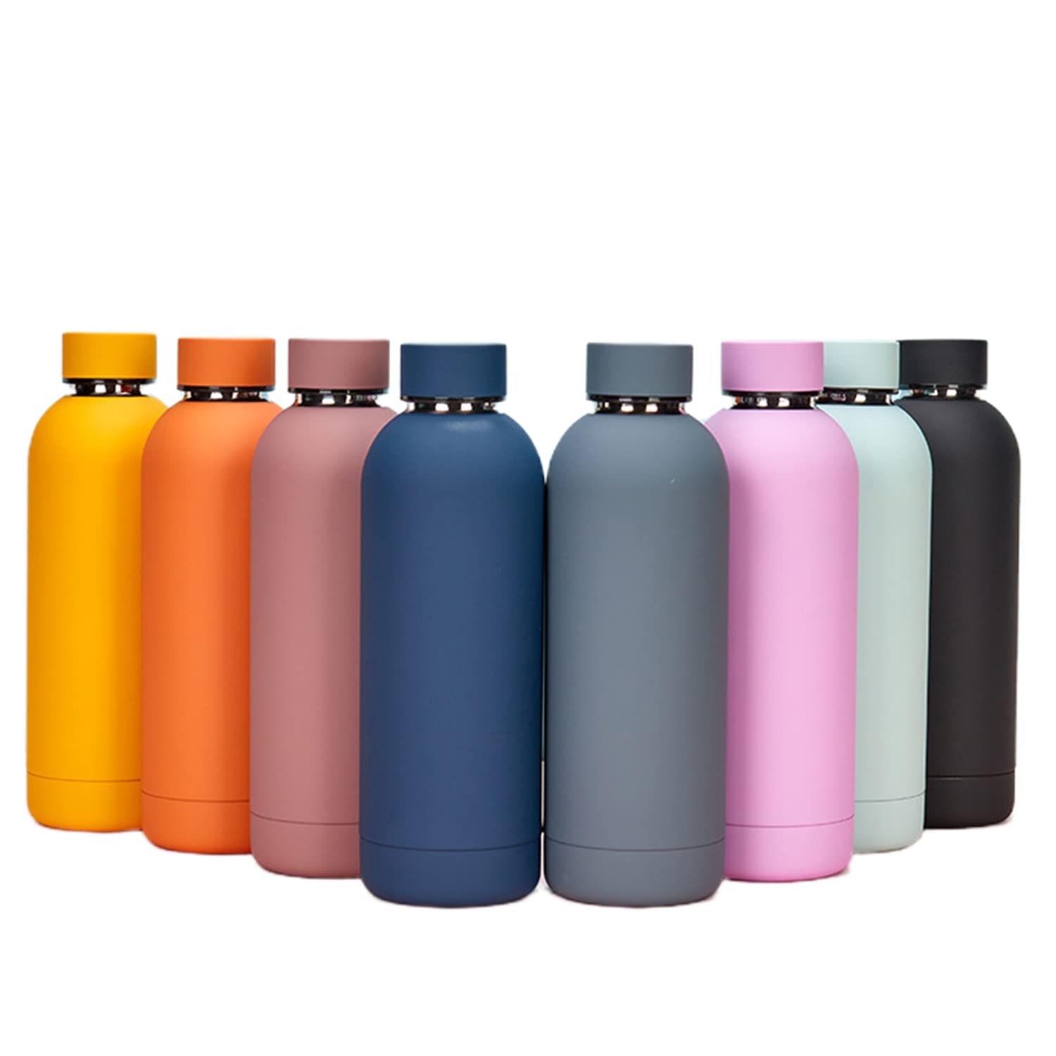 Gteller Double Wall 18/8 Stainless Steel Narrow Mouth Vacuum Flask, Thermal Sports Water Bottle keeping warm and cold (500ml, Dark Green)
