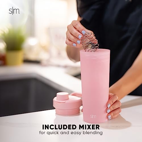 Simple Modern Plastic Protein Shaker Bottle with Ball 24oz | Shaker Cup for Protein Mixes, Shakes and Pre Workout | Rally Collection | Lavender Mist