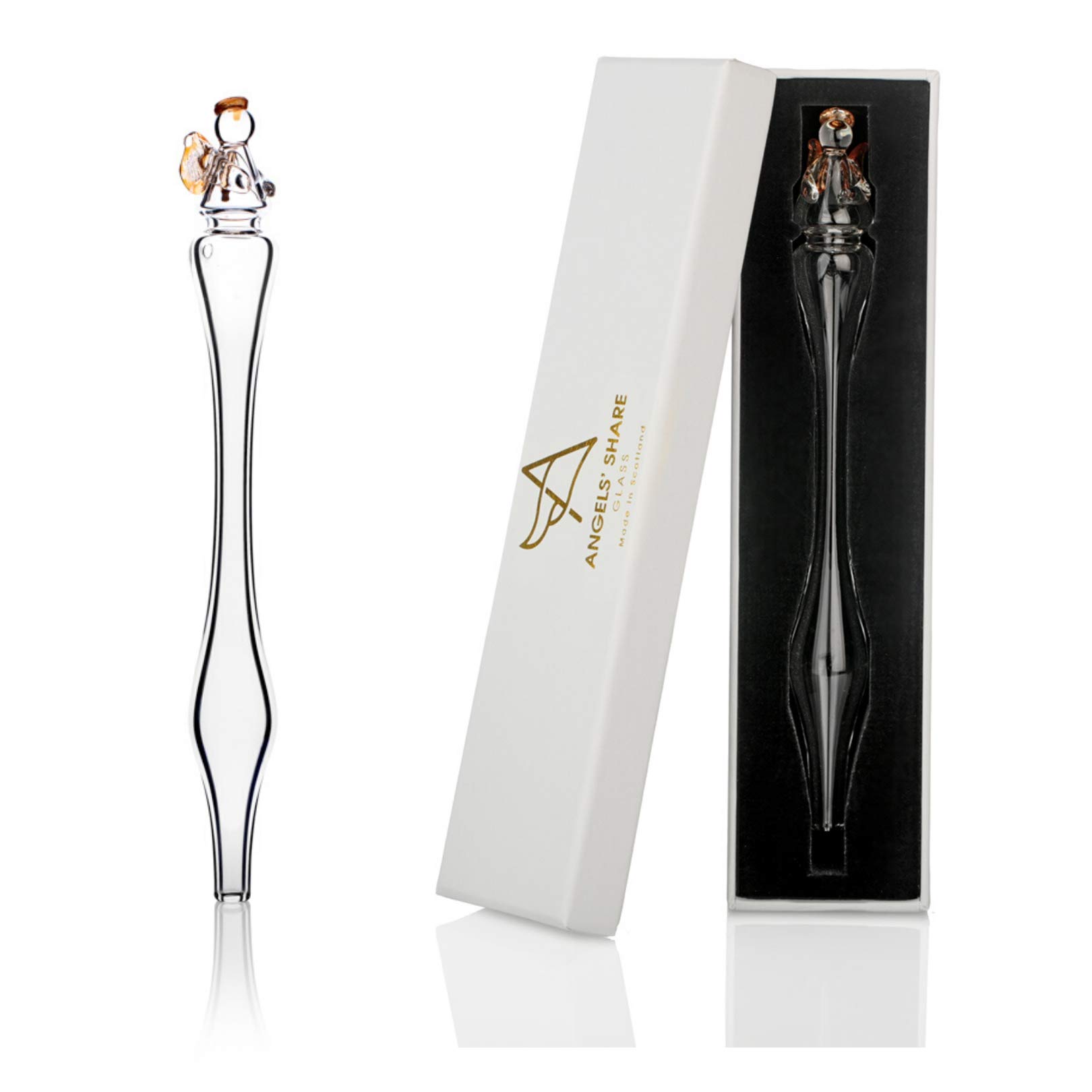 Glass Whiskey Water Dropper with a Glass Angel Top,Made in Scotland - Water Pipette for Scotch, Whiskey, Bourbon Gift, Whiskey Bar Accessory by Angels Share Glass