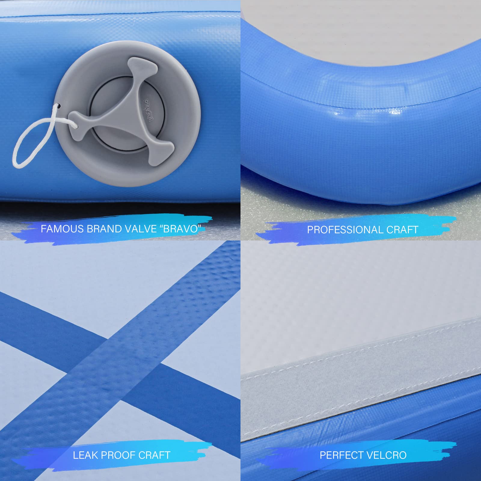 DAIRTRACK IBATMS 3.3ft Inflatable Gymnastics Air Tumbling Mat 8inches Thickness Air Mats for Home Use/Training/Cheerleading with Air Pump
