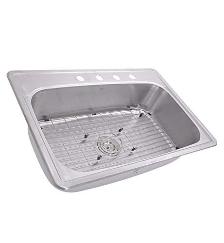Nantucket Sinks NS3322-8 33" Rectangle Single Bowl S. Steel Kitchen Sink