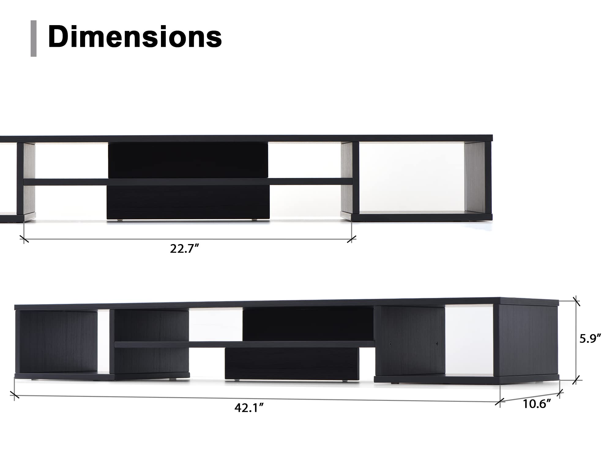GICLAIN Dual Monitor Stand, Computer Dual Monitor Riser, Multi Screen Monitor Stand with 4 Storage Compartments (Black)