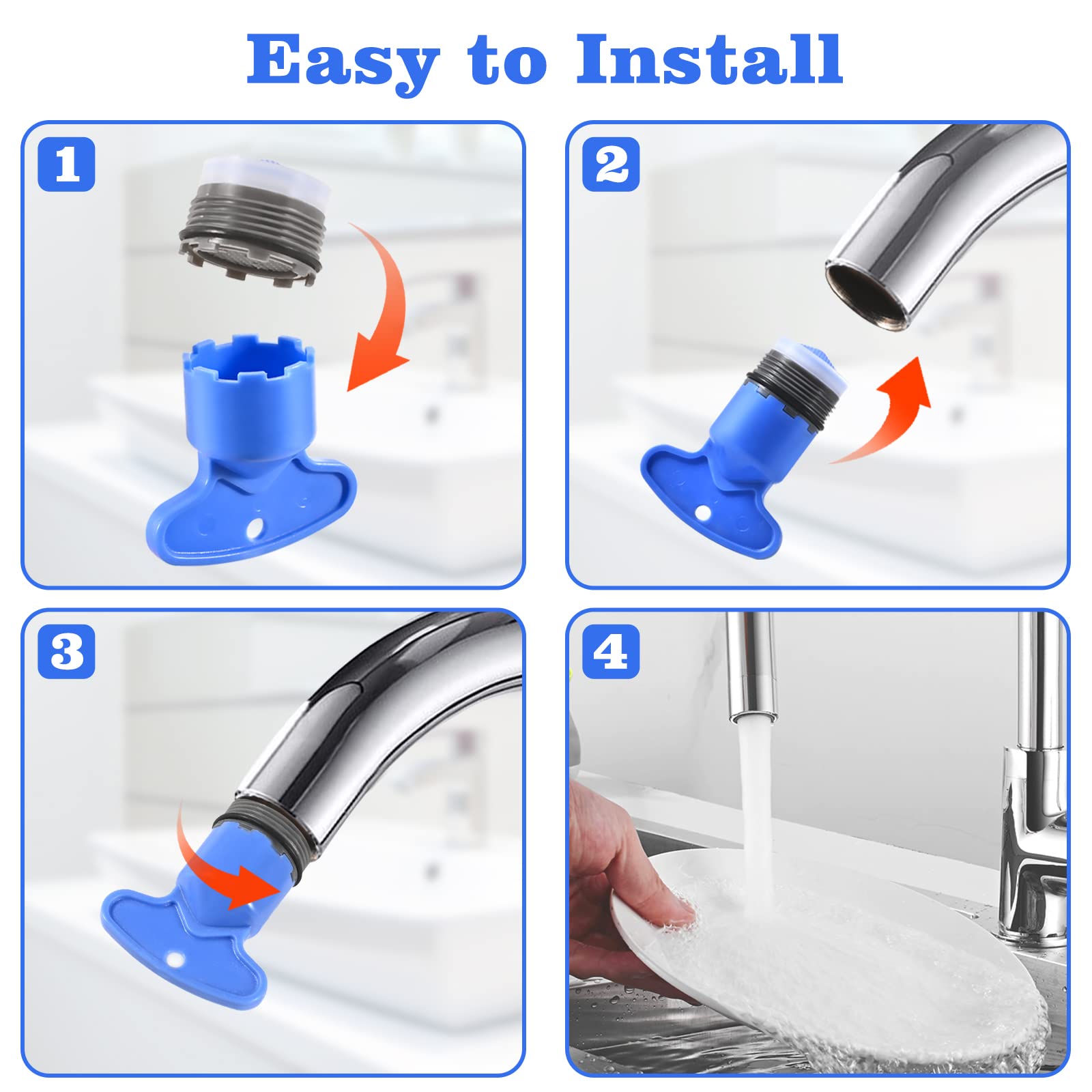 Faucet Aerator M18.5, WeeVeni 6PCS Aerator Replacement for Sink Faucet Flow Restrictor, Kitchen Cache Aerators Bathroom Sink Aerator with Key Removal Wrench Tool (18.5 MM) (18.5MM)