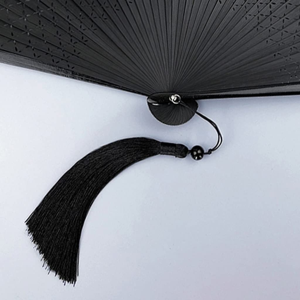 Fan Folding Fan Ancient Style Hanfu Cheongsam Easy to Open and Close Dance Fan Solid Color Summer Folding Female Fan (Color : Brown)
