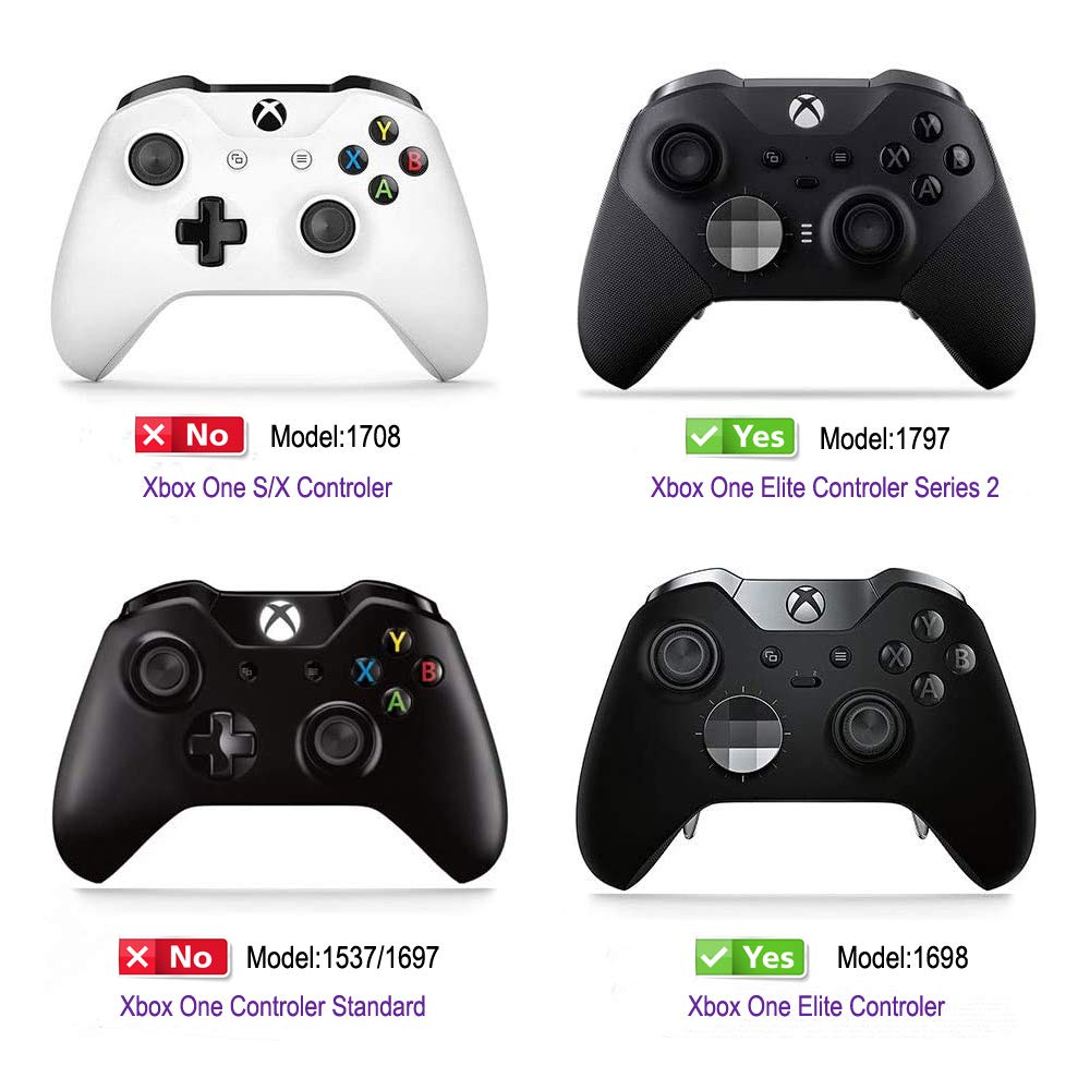 Elite Controller Paddles and D-Pads,Metal Stainless Steel Replacement Parts for Xbox One Elite Controller Series 2 Model 1797-6 PCS (Black)