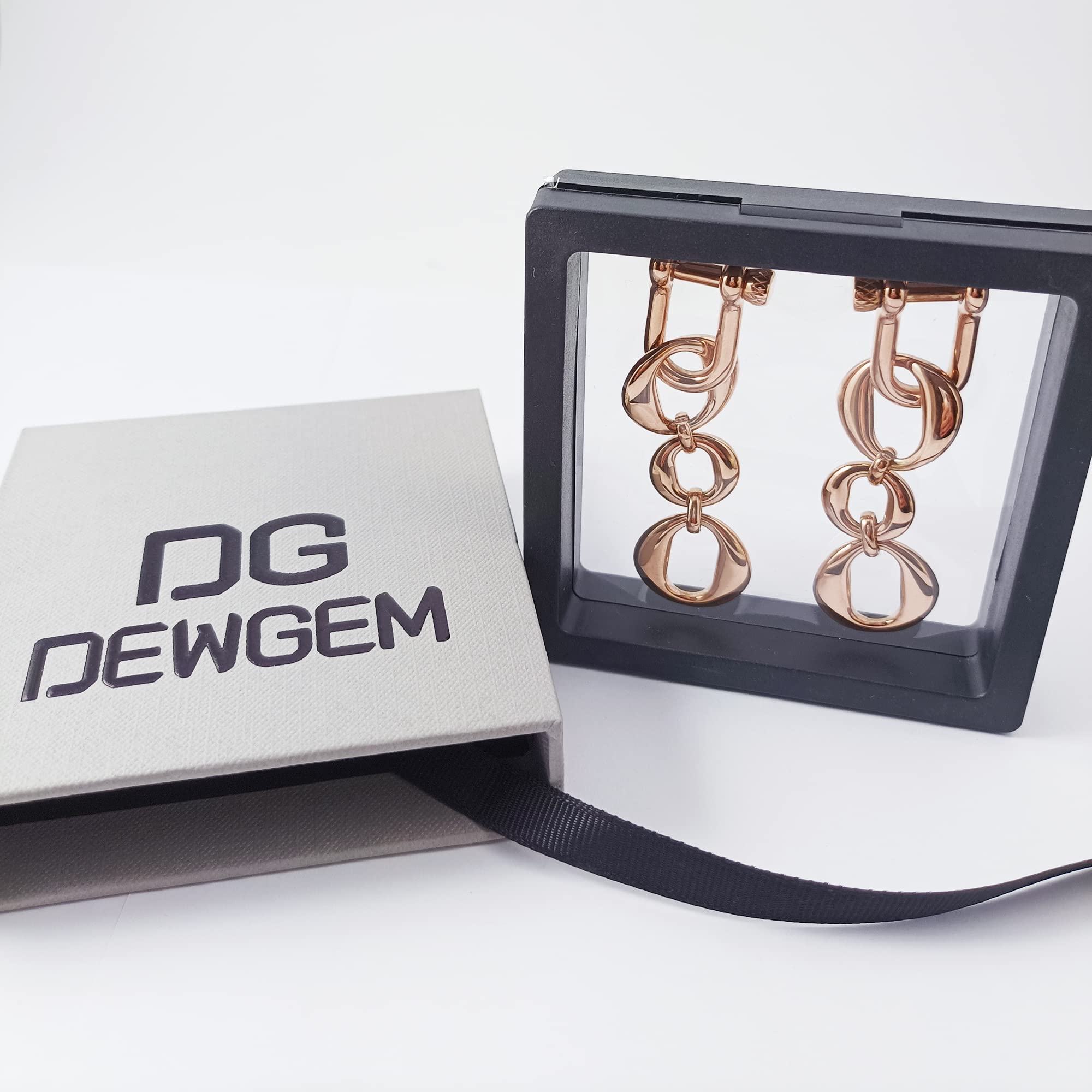 DewGem Hoops Dangling Plugs Link Dangle Ear Gauges for Ear Tunnels Stainless Steel Dangling Plugs and Tunnels Ear Stretching Kits Dangle Gauges Ear Plugs for Women Size 6G(Silver & Link)