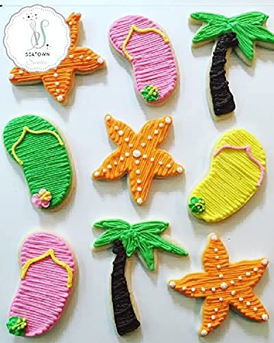 Hawaiian Luau Cookie Cutter 9 Piece Set from The Cookie Cutter Shop - Palm Tree, Hawaiian Shirt, Tiki, Flip Flop, Surfboard Cookie Cutters – Tin Plated Steel Cookie Cutters
