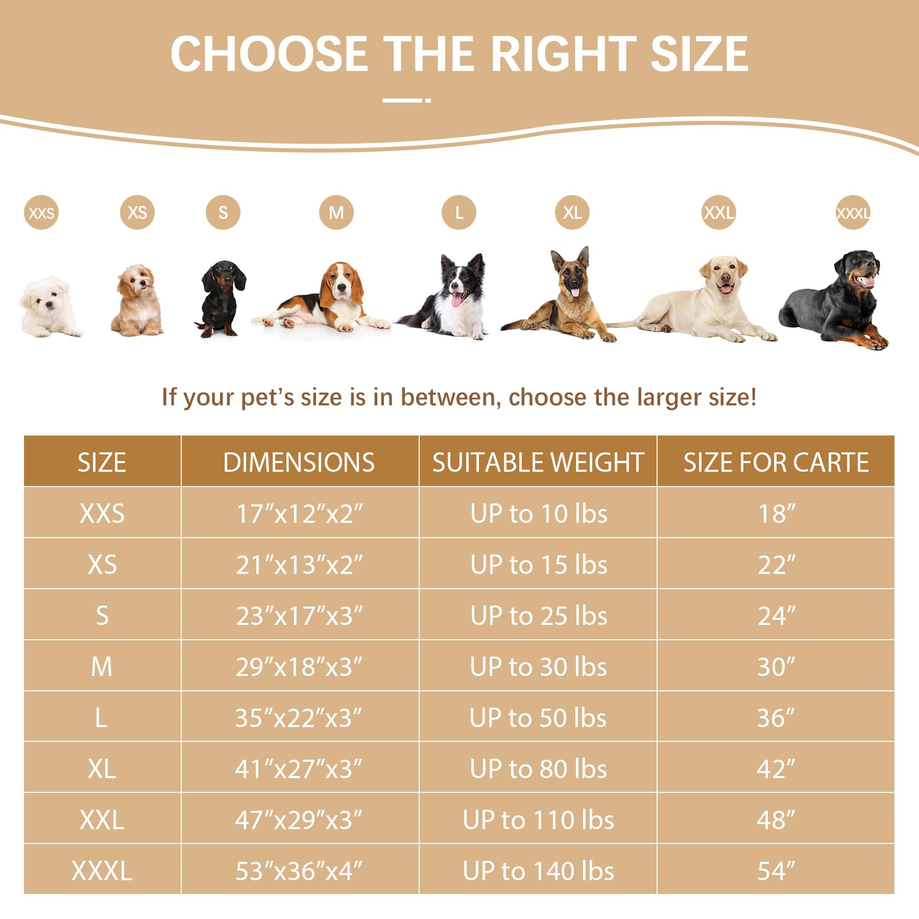 MIHIKK Large Dog Bed with Removable Washable Cover, Orthopedic Dog Crate Bed Large Breed, Waterproof Pet Bed, Big Flat Dog Beds Large Sized Dog Mattress, Brown, 36 inch