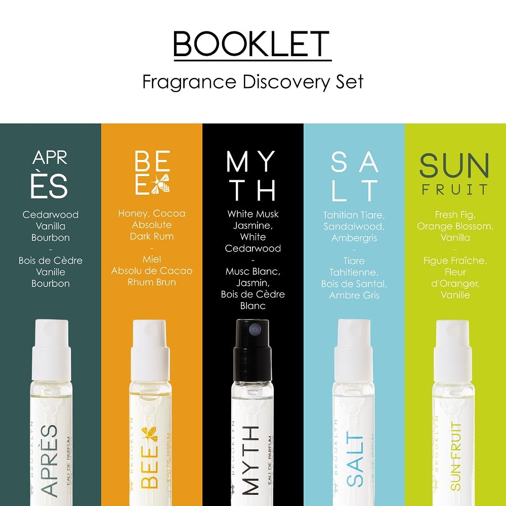 Ellis Brooklyn BOOKLET Fragrance Discovery Set - Eau De Parfum for Women Sample Perfume Set, Perfumes for Women, Clean Perfume, Long Lasting Perfume