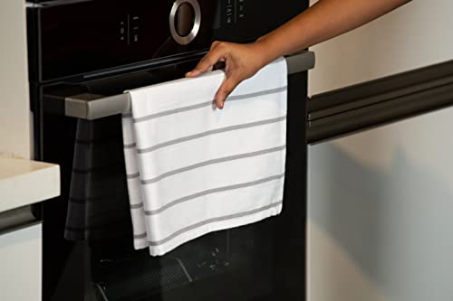 LANE LINEN Kitchen Towels and Dishcloths Set - Pack of 6 Cotton Dish Cloths, 18βx 28β, Soft Hand for Kitchen, Tea Towels, Premium Quick Drying Cleaning Grey