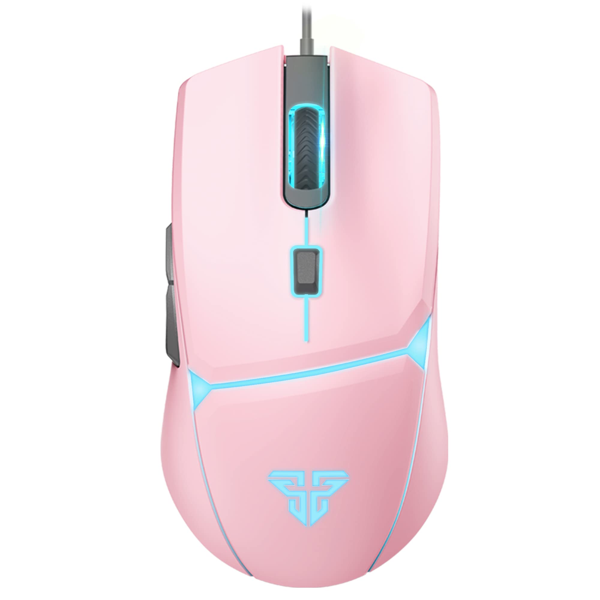 FANTECH Wired Gaming Mouse Up to 8000DPI, 6 Programmable Buttons PC Gaming Mice, Ergonomic Mouse with RGB Backlit, Ergonomic Gamer Laptop PC Mouse for Windows/PC/Mac/Laptop Gamer - Pink