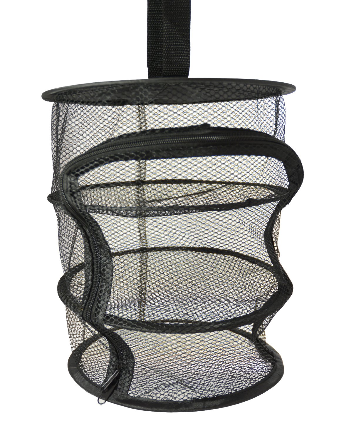 Natural Buy 9 Inch 3 Level MICRO Hanging Dry Net Indoor/Closet Drying Rack for Herbs, Organizer, Freshner - Black Mash Screen with Top-to-Bottom Zipper - Apartment Size with Zipped Storage Pouch