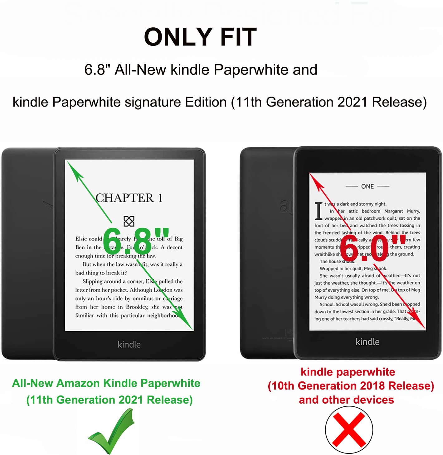 FANRTE Case Fits Amazon 6.8" Kindle Paper White(11th Generation 2021 Release) and Signature Edition,Ultra-Thin and Lightweight PU Leather Smart Protective case with Auto Wake/Sleep(Grey)