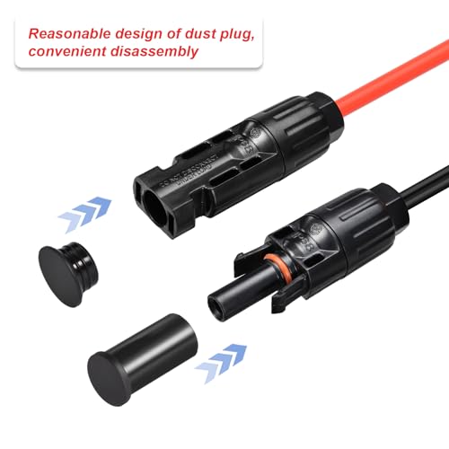 ELFCULB Solar Panel Plug Caps Weather Resistant Dust Male and Female Cap for Solar Panel Connector (6 Pairs)