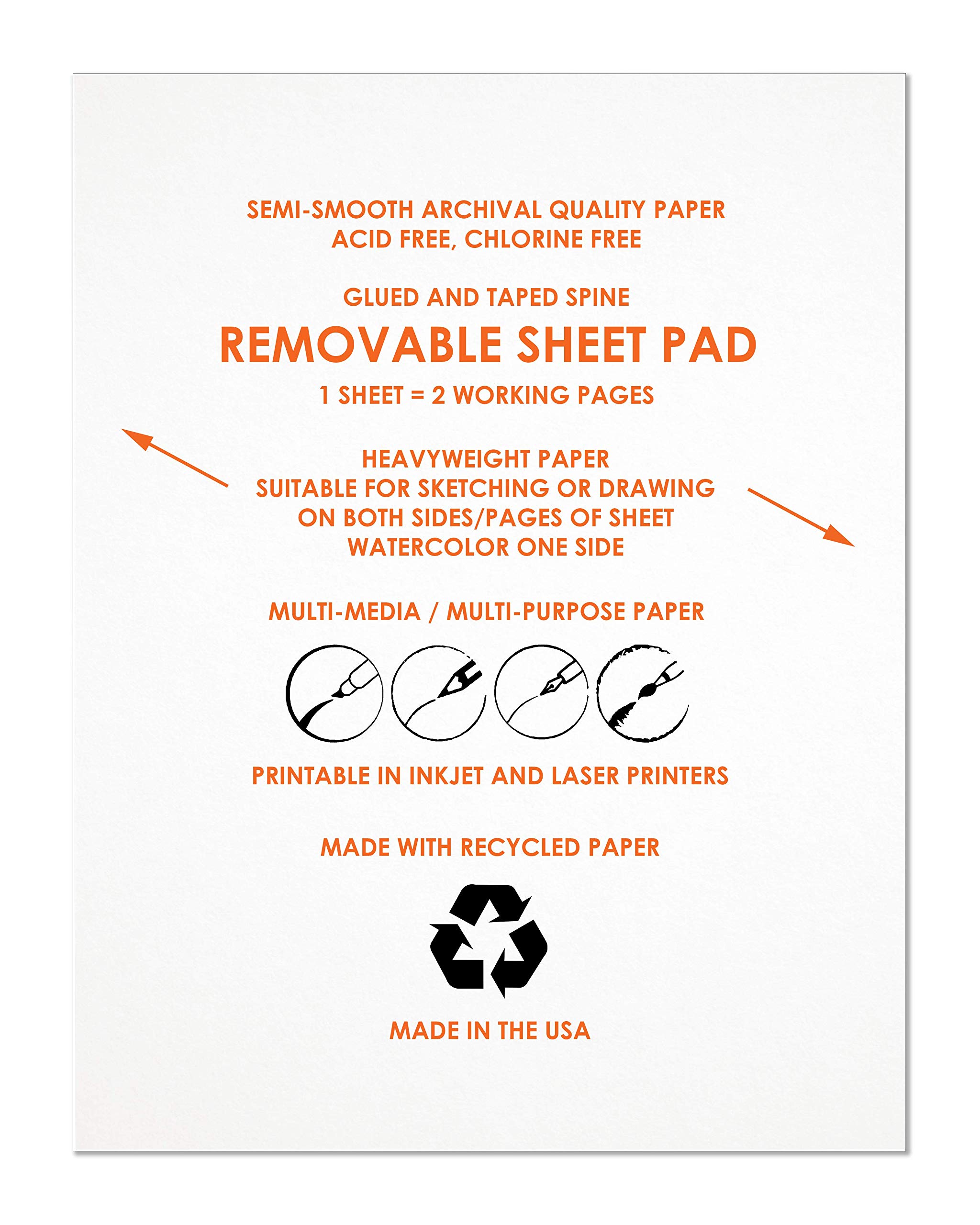 Design Ideation Grid Paper Creative Project Pad for Pencil, Ink, and Marker. Great for Art, Design and Education. 8.5" x 11" (2 Pads) (2)