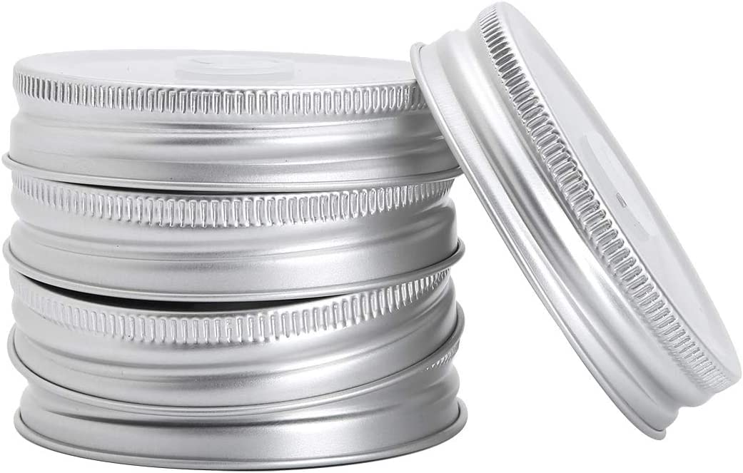 Gisedkle 30 Pcs Regular Mouth Mason Jar Lids with Straw Hole Compatible,Metal Mason Canning Lids Decorative Mason Jar Caps for Drinking&Food Storage.