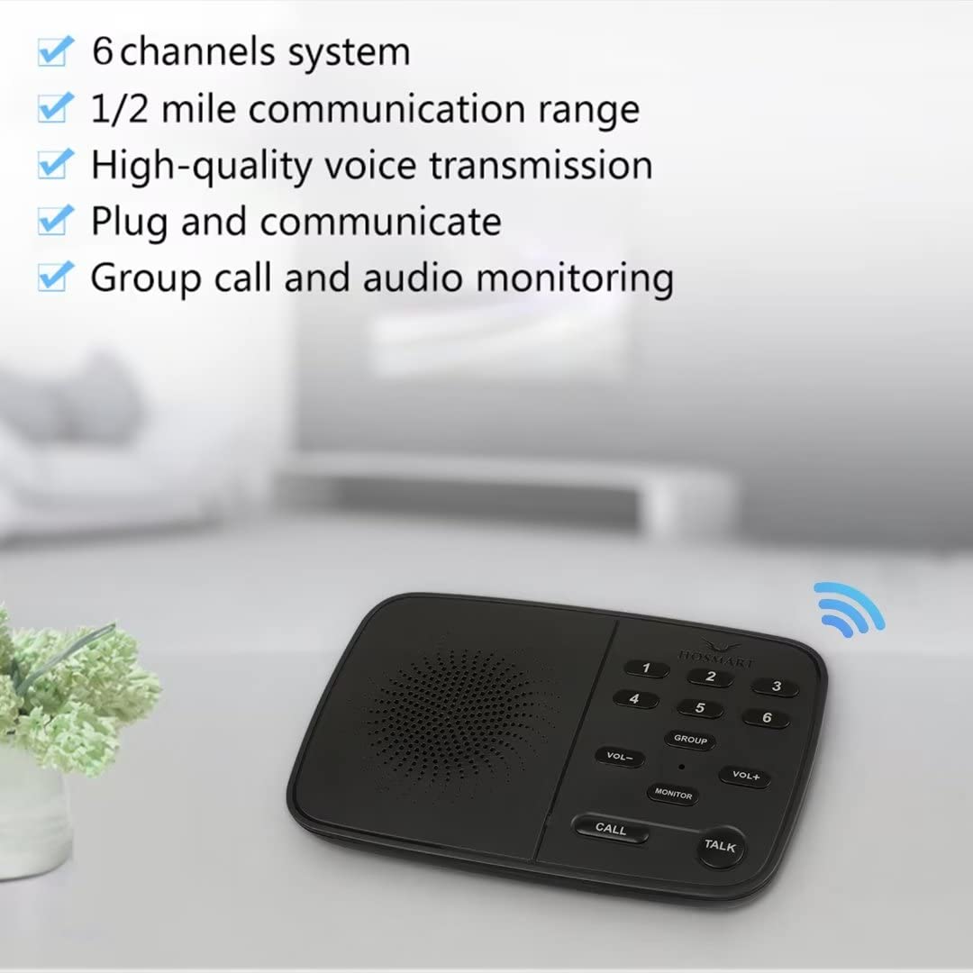 Hosmart Wireless Intercoms for Home, 1/2 Mile Wireless Intercom System for Business Office Home, 2023 New Upgraded Version Small Portable Home Intercom(3Packs)