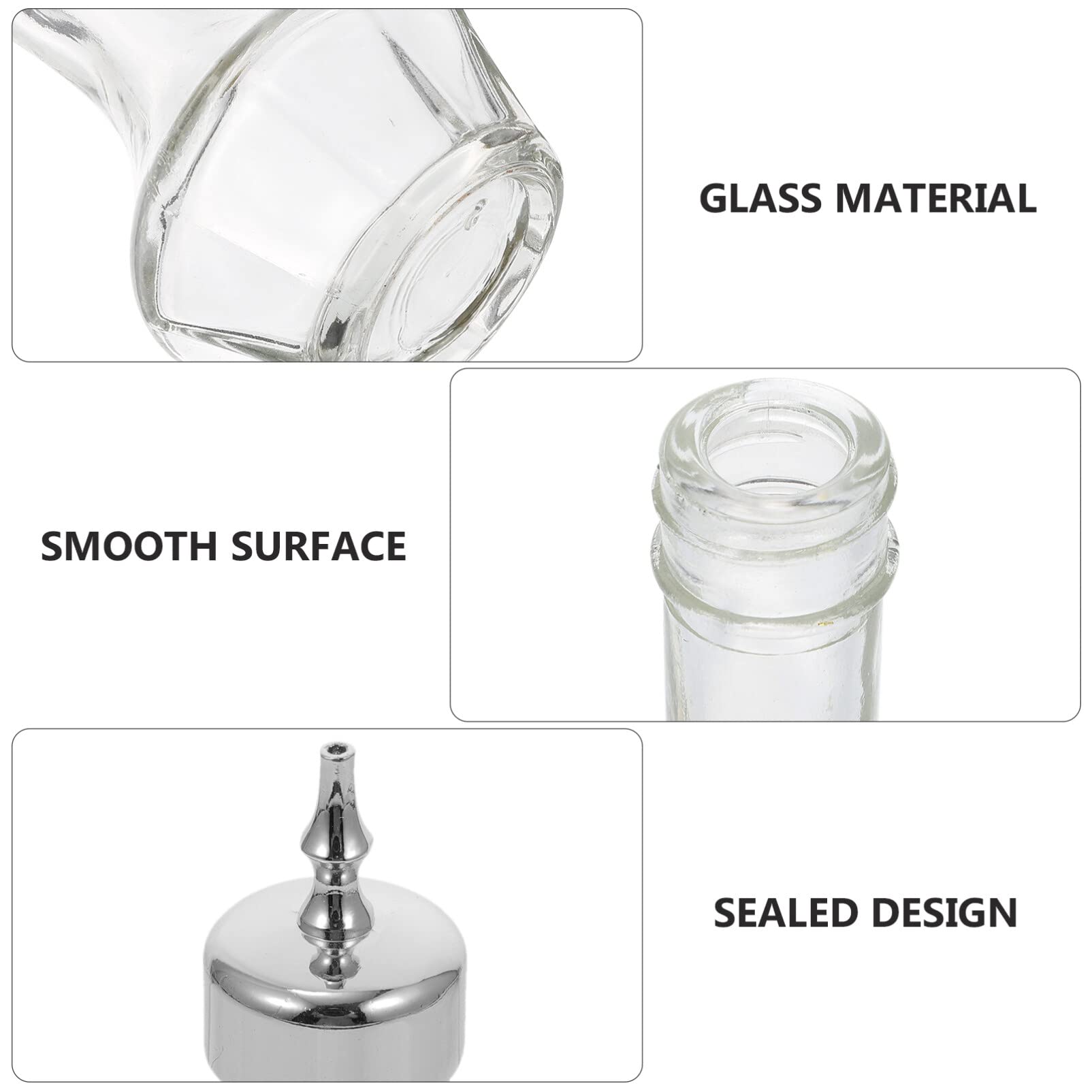 FAVOMOTO Glass Bitters Bottle Professional Japanese Bitters Dasher Dasher Top Decorative Bottle Cocktail Bartending Supplies for Home Kitchen Bar Silver