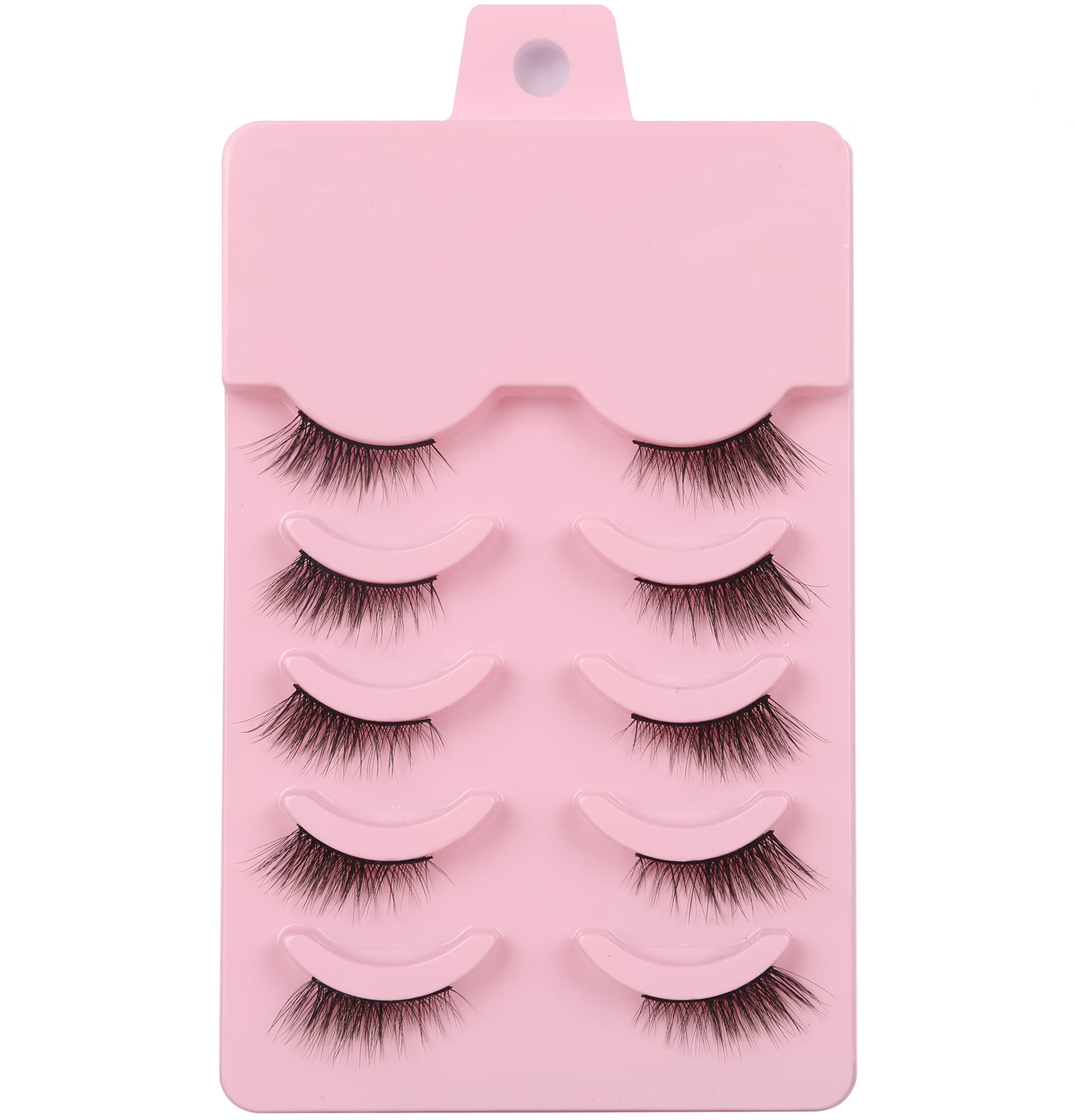 Himirell Half Lashes Natural Look Cat Eye Lashes Short Accent Corner False Eyelashes Look Natural Faux Mink Lashes 5 Pairs Pack