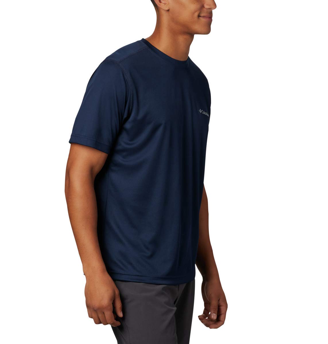 Columbia Men's Meeker Peak Short Sleeve Crew, Collegiate Navy, Medium