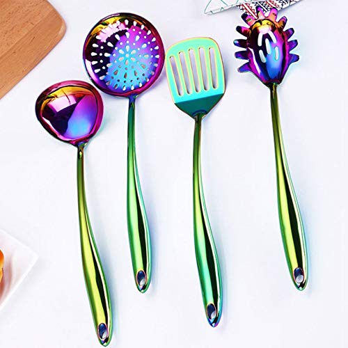 DNATS Gold Stainless Steel Cooking Tools Spoon Shovel Cookware Kitchen Tools Spatula Ladle Kitchenware