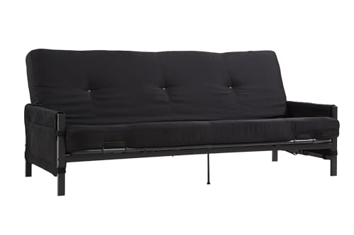 DHP Fairview Storage Futon with 6" Mattress, Black