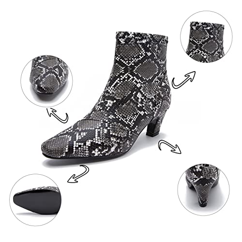 FASDNENDYS Ankle Boots Thick-Soled Boots Women's Boots Shoes Mid-Length Fashion Characteristic Plantar Tear Black