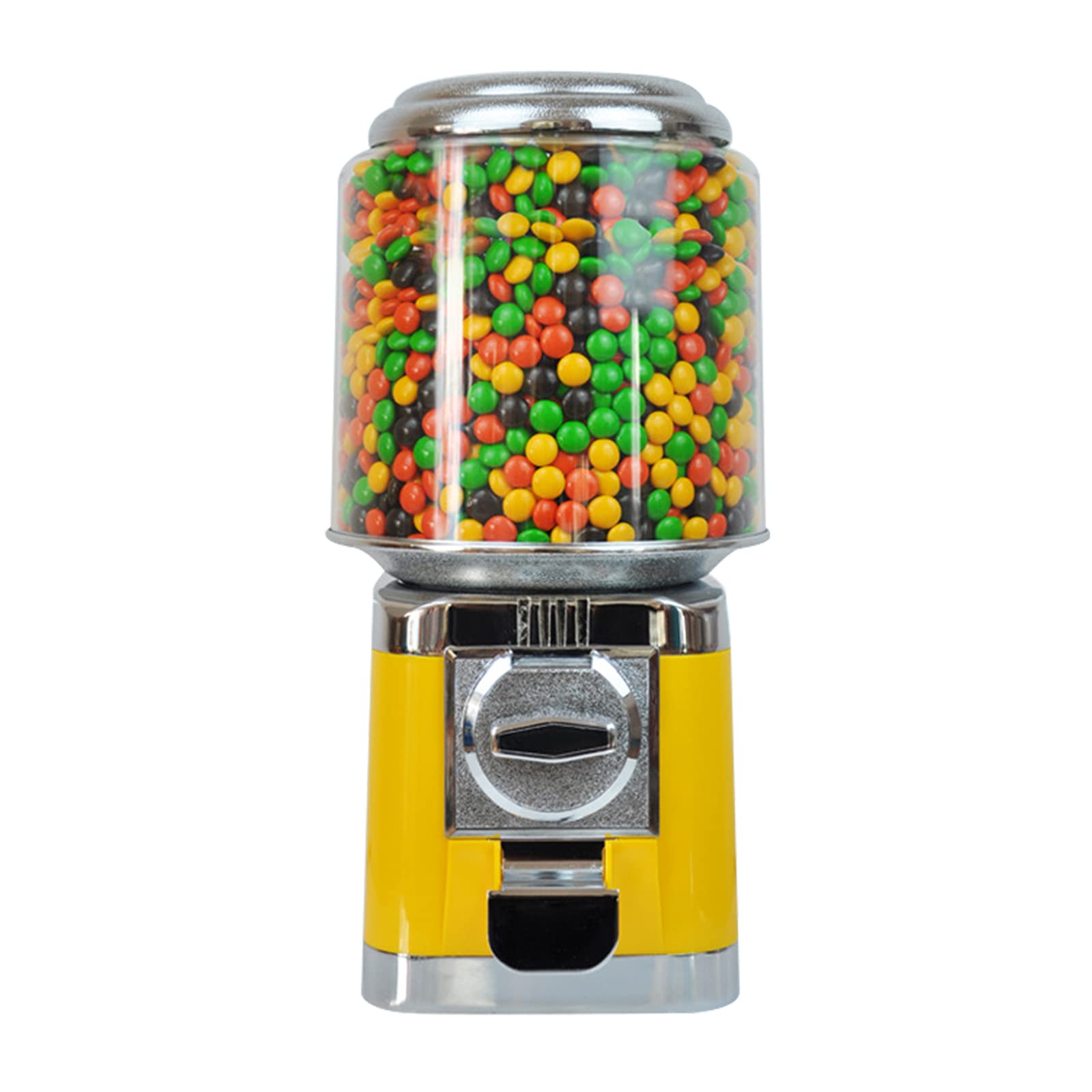 DENESTUS Gumball Vending Machine Child Toy Candy Machine, Capsules, Bouncy Balls Dispensers (Yellow)