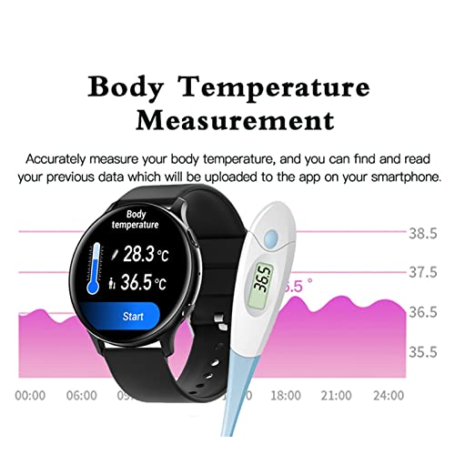 ELYVEN Bluetooth Talking Smart Watch Men and Women Multifunctional Sports Waterproof Voice Assistant Smart Watch Black mesh Belt, Size : A