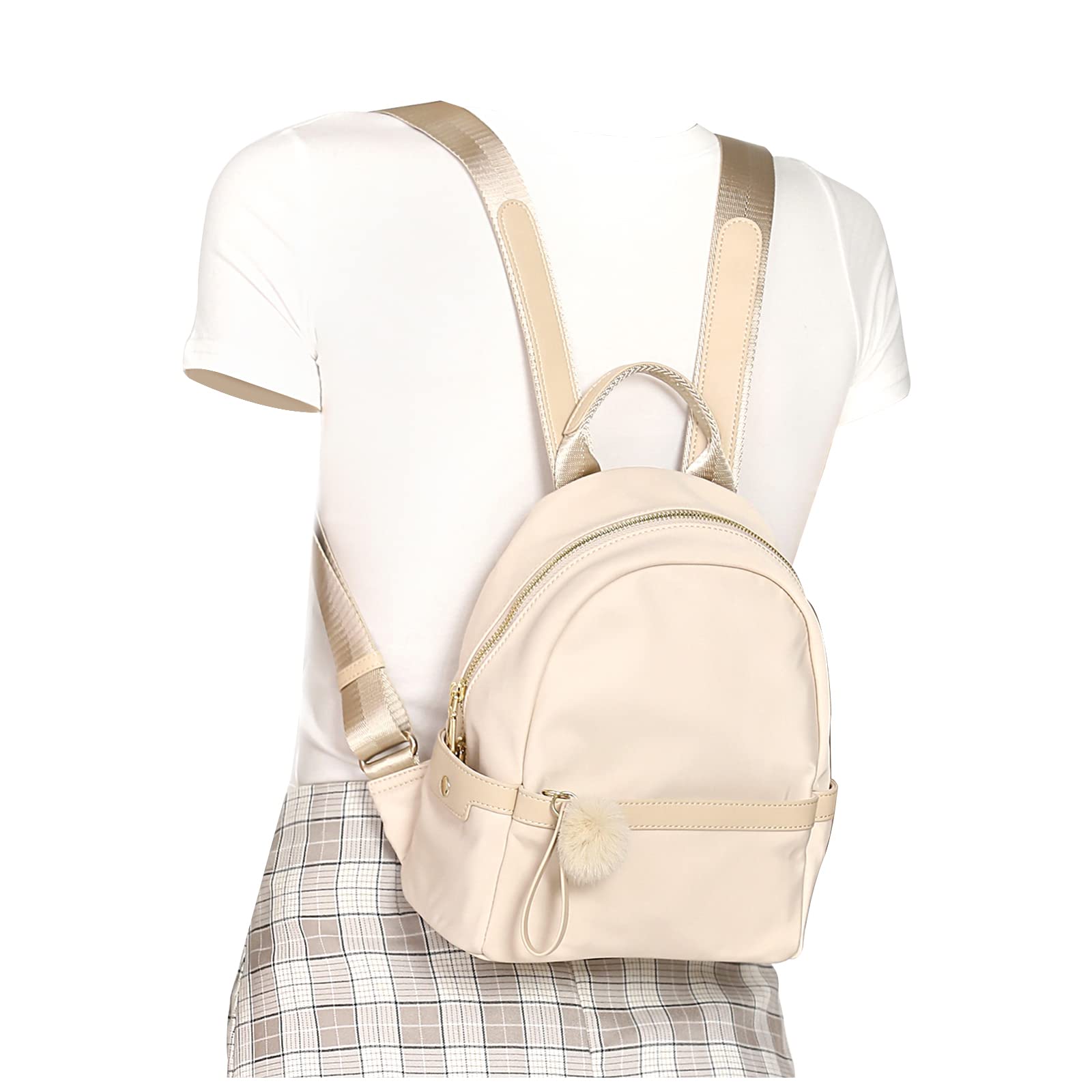 Fashion Mini Backpack Purse for Women, Lightweight Cute Small Backpack, Anti Theft Backpack Daypacks Lady Handbags, Beige