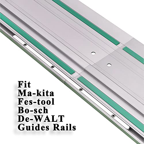Guide Rail Connector Set P-45777 for Makita Track Saw Long Cuts, Also Compatible with Festool, Fit for DeWalt, Fit in Integrated Guide Rail T-Slots for Secure Cutting, 2 PCS, Sliver