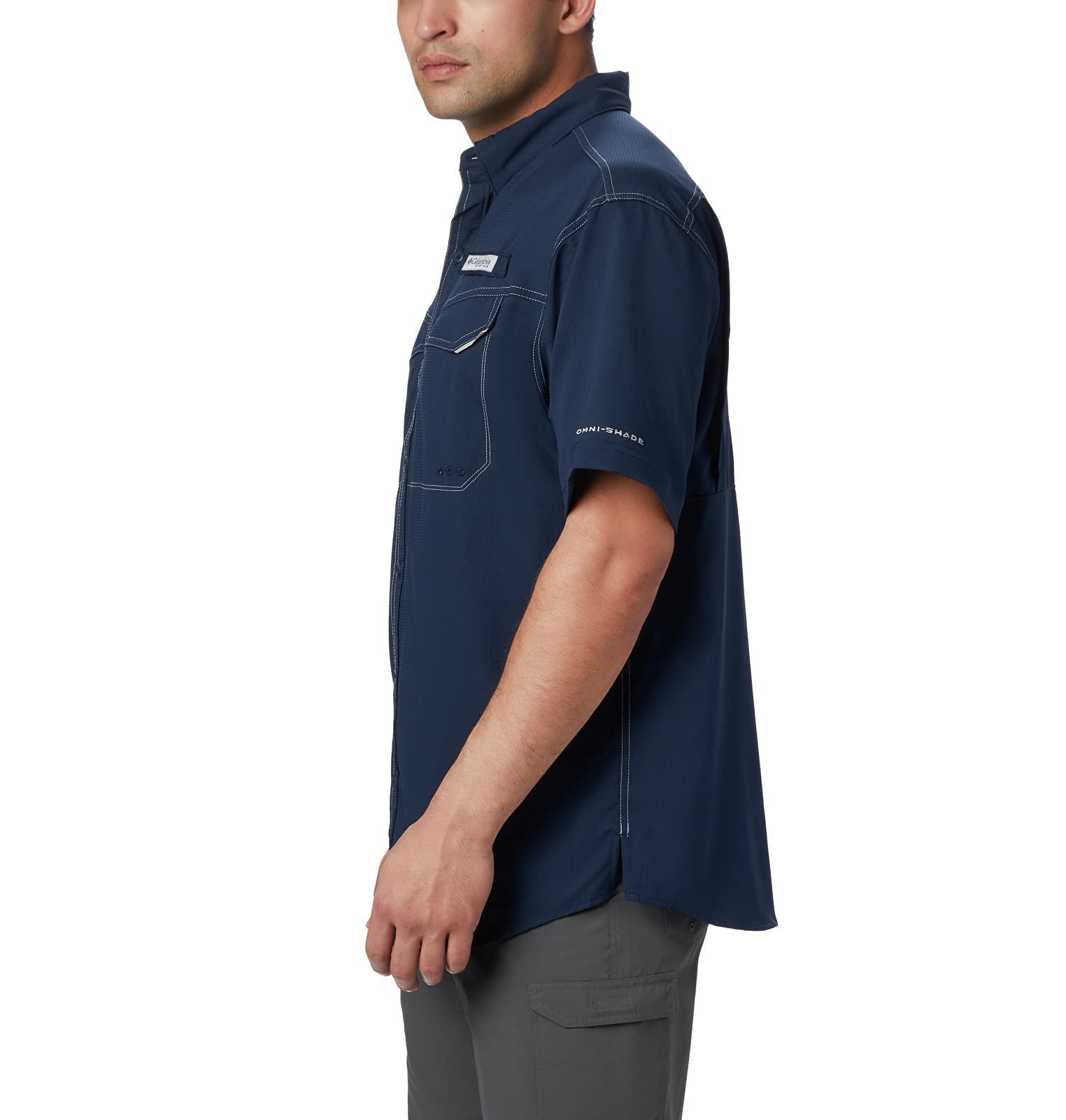 Columbia Men's Standard Low Drag Offshore Short Sleeve Shirt, Collegiate Navy, X-Small