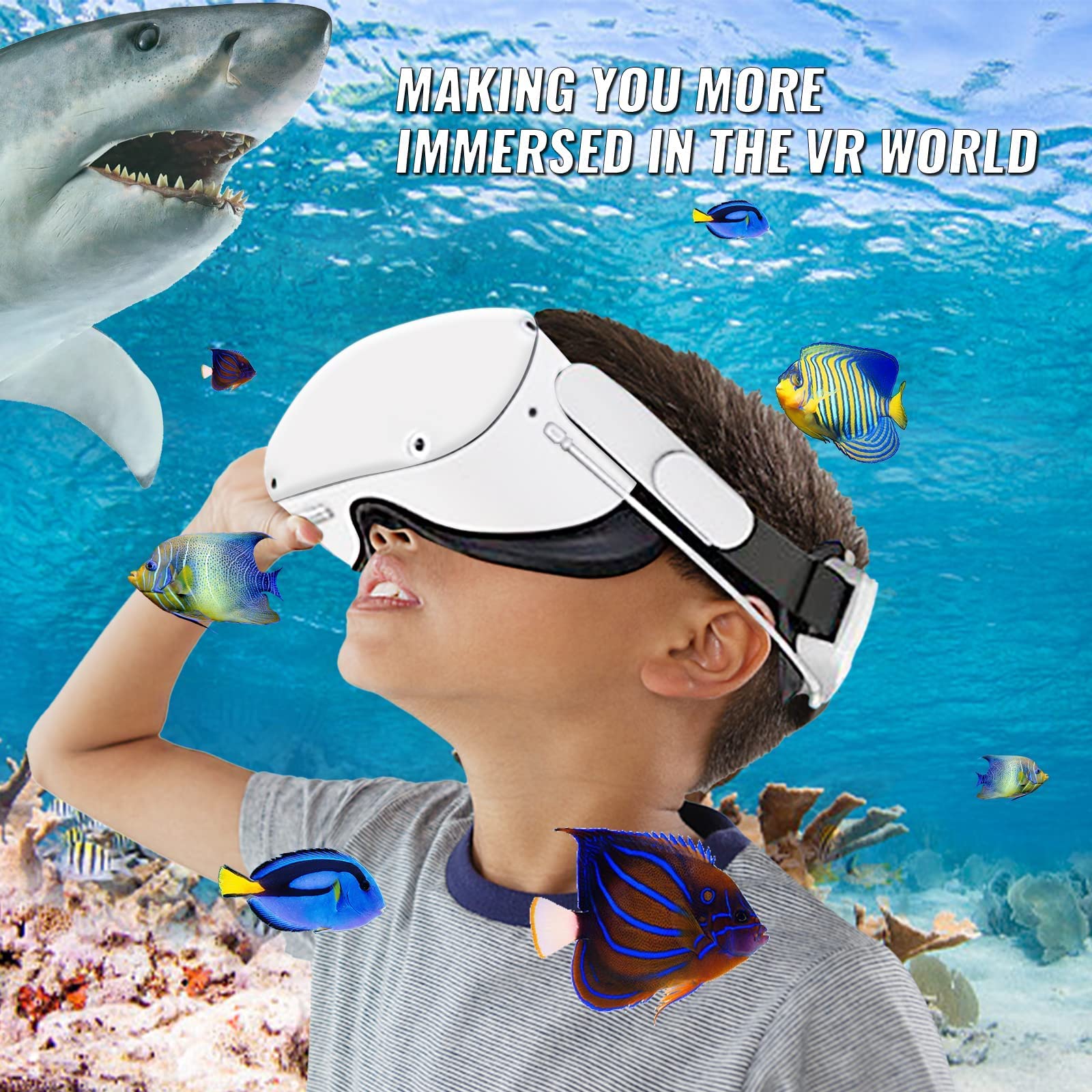 Elite Head Strap for Oculus Quest 2,5000 mAh Fast Charging VR Power Adjustable Head Strap Replacement with Enhanced Support and Comfort in VR Accessories for Meta Quest 2 SYXUPAP
