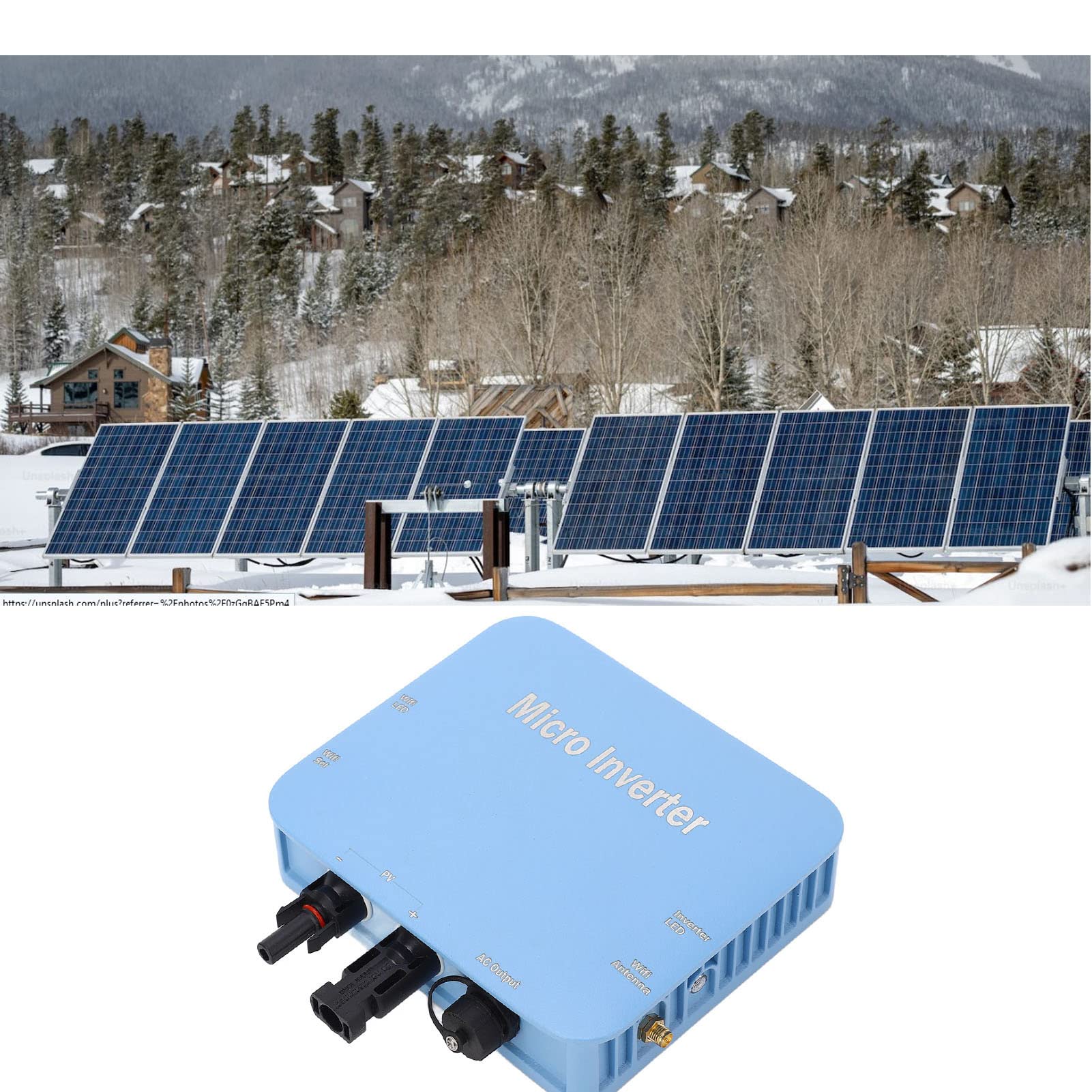 DC PV Input MPPT Pure Sine Micro Inverter, Grid Tie Inverter, WiFi or Mobile APP Monitor, Automatic Power Lock, 120V Waterproof Solar Panel Inverter with Integrated AC