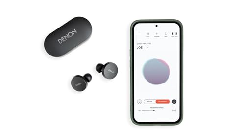 Denon PerL Pro True Wireless Earbuds - Adaptive Active Noise Cancelling, Personalized Sound with Masimo Adaptive Acoustic Technology, Spatial Audio, 32Hr-Battery Life, Wireless Charging, Black