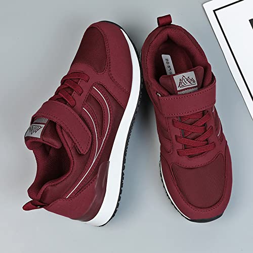FASDNENDYS Couple Models Women's Middle Aged and Elderly Light Casual Comfortable Non Slip Outdoor Multi Color Shoes Red