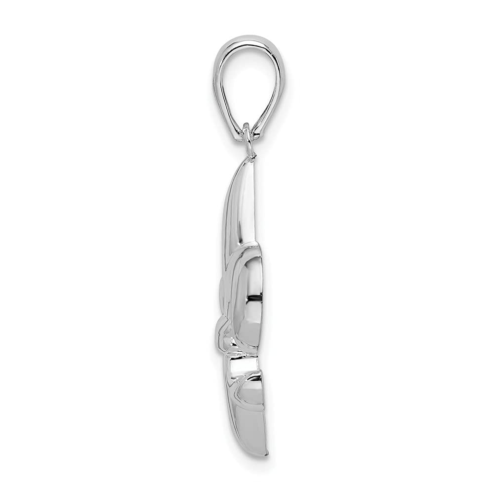 Diamond2Deal 925 Sterling Silver Medium Fleur de Lis Pendant