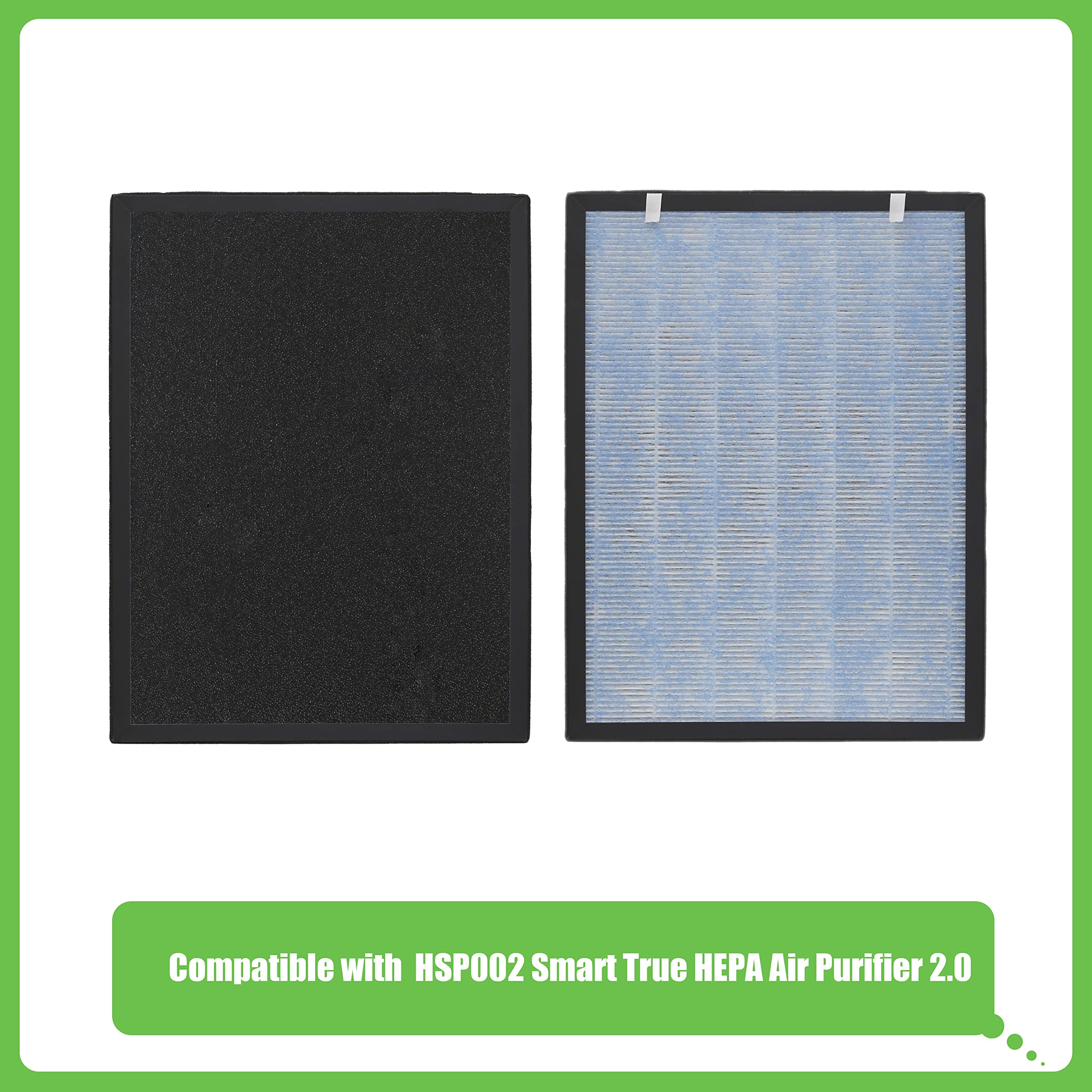 Hichoryer HSP002 Replacement Filter, Compatible with HATHASPACEĀ® HSP002 Smart True HEPA Air Purifier 2.0, 1 Pack
