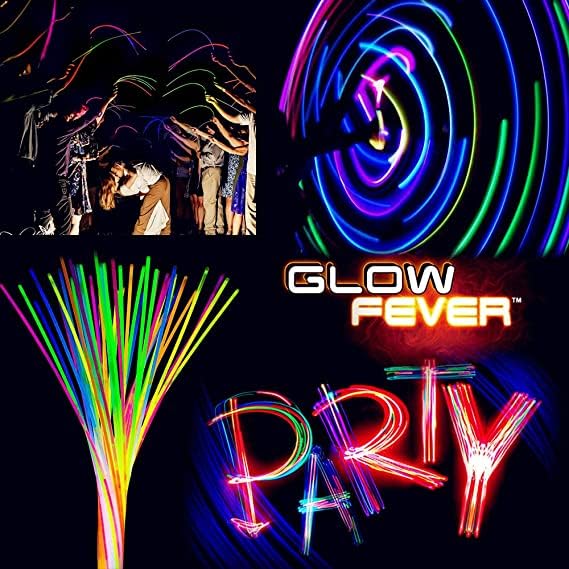 Glow Fever Glowsticks Bulk - 22β Glow Necklaces and Bracelets Party Pack Neon Light Sticks with Connectors - DIY Glowsticks for Concert, Wedding, & Birthday by Party Dragon - Pink, 100 ct