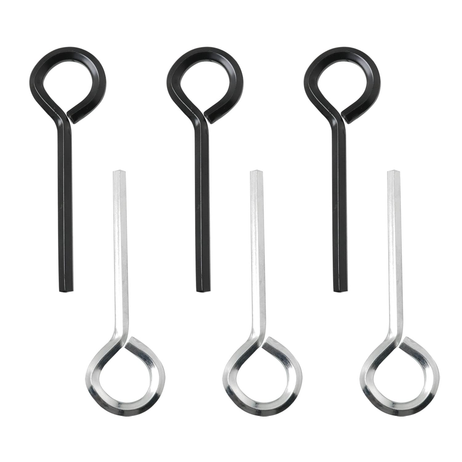 DGBRSM Allen Wrench Door Key 6pcs 5/32 Inch Hex Dogging Key with Full Loop for Push Bar Panic Exit Devices (3 x Black + 3 x Silver)