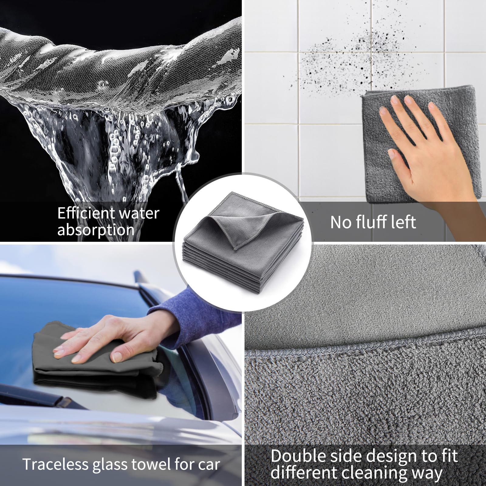 Damp Duster and Dusting Rag Towel with Strong Dust Trap Capacity and Water Absorption, Magical Dust Cleaning Sponge 4-Pack
