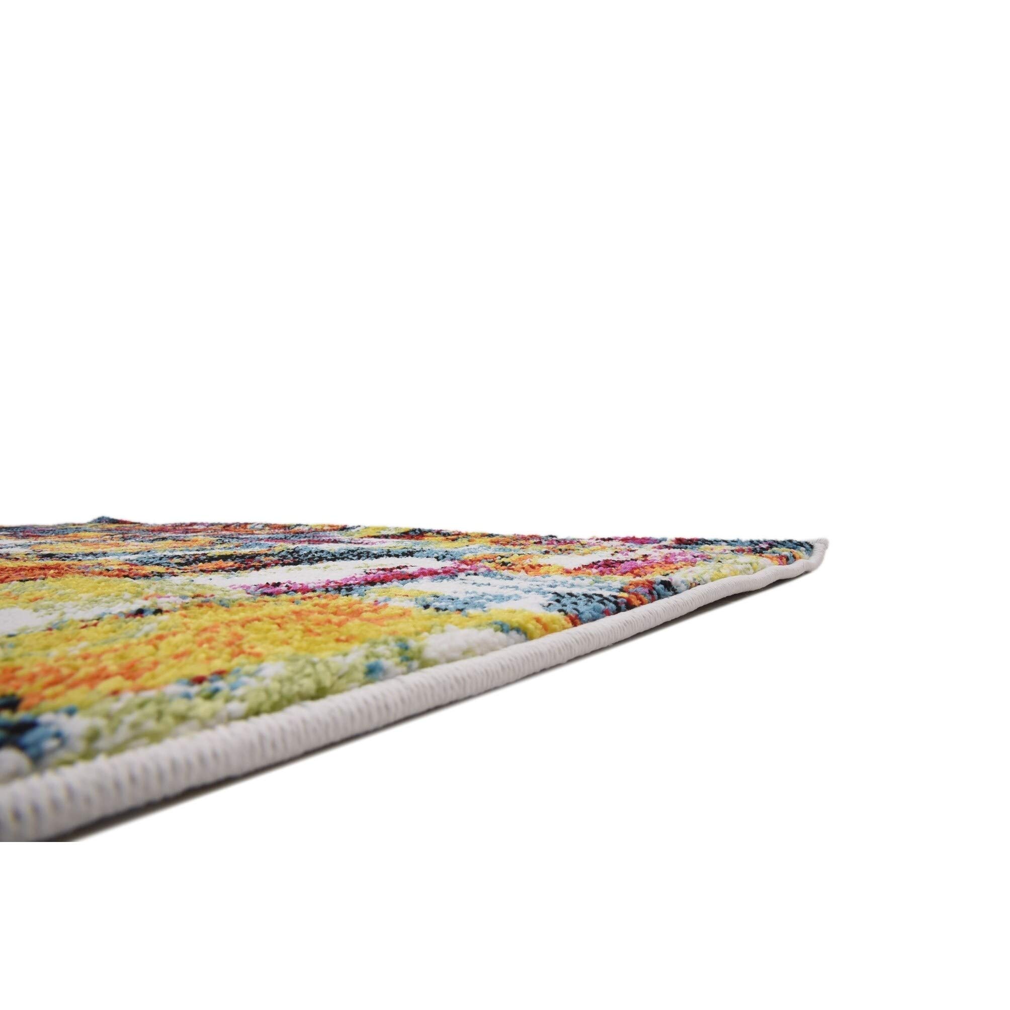 Unique Loom Lyon Collection Bright Modern Abstract Area Rug, 5 ft x 8 ft, Multi/Blue