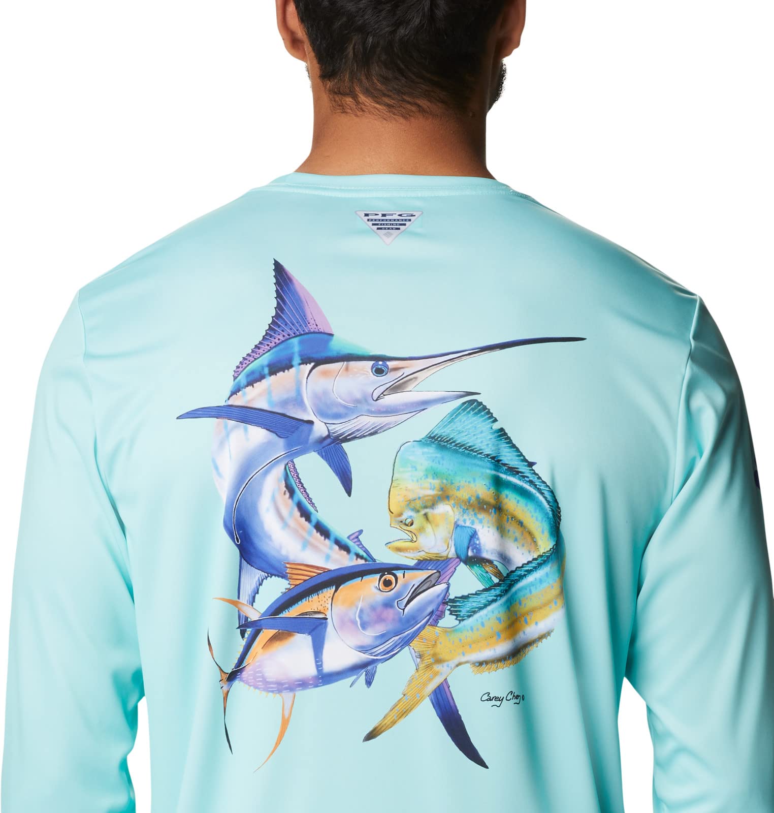 Columbia Men's Terminal Tackle PFG Carey Chen Long Sleeve, Gulf Stream/Offshore Slam, Medium