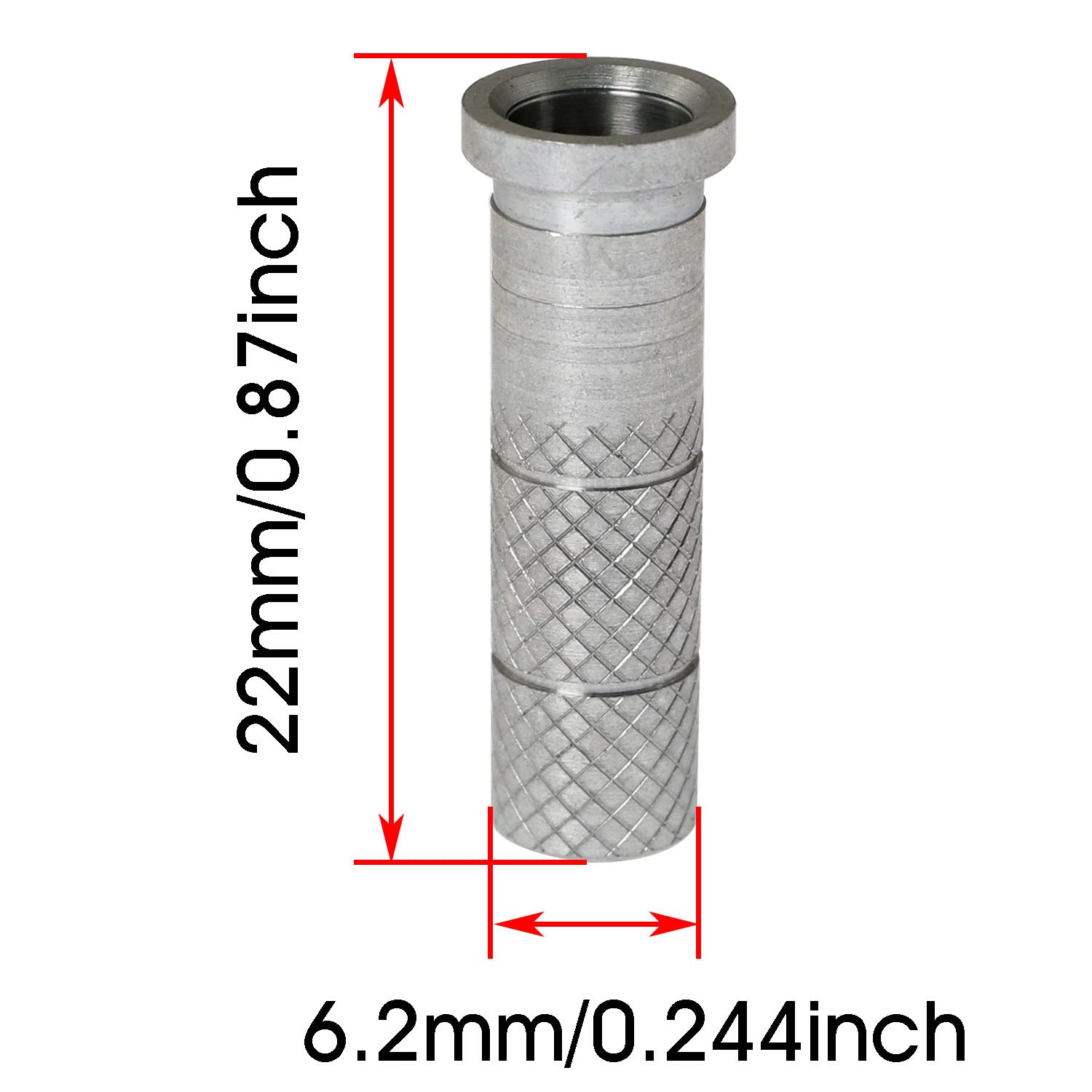 DZS Elec Arrow Insert Base 12PCS Arrow Aluminum Alloy Inserts Field Points Bolt with Inner Diameter 0.244inch / 6.2mm Arrow insents Shaft for Archery Accessories Arrow Tips Insert