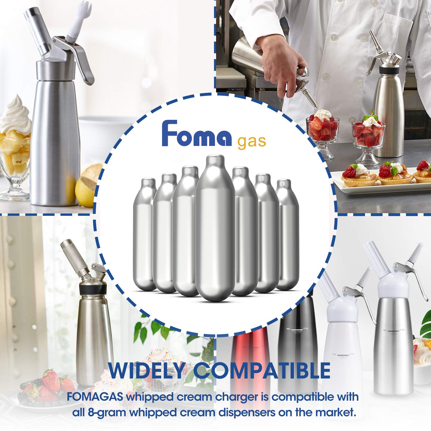FOMAGAS Whipped Cream Chargers, 150 Pack