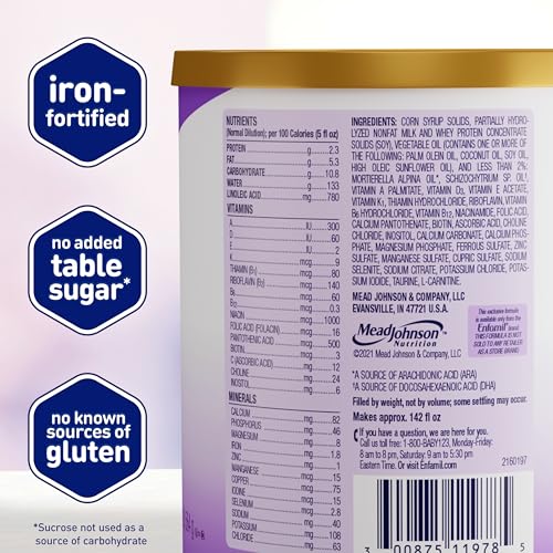 Enfamil Gentlease Baby Formula, Reduces Fussiness, Gas, Crying and Spit-up in 24 hours, DHA & Choline to support Brain development, Powder Can, 27.7 Oz