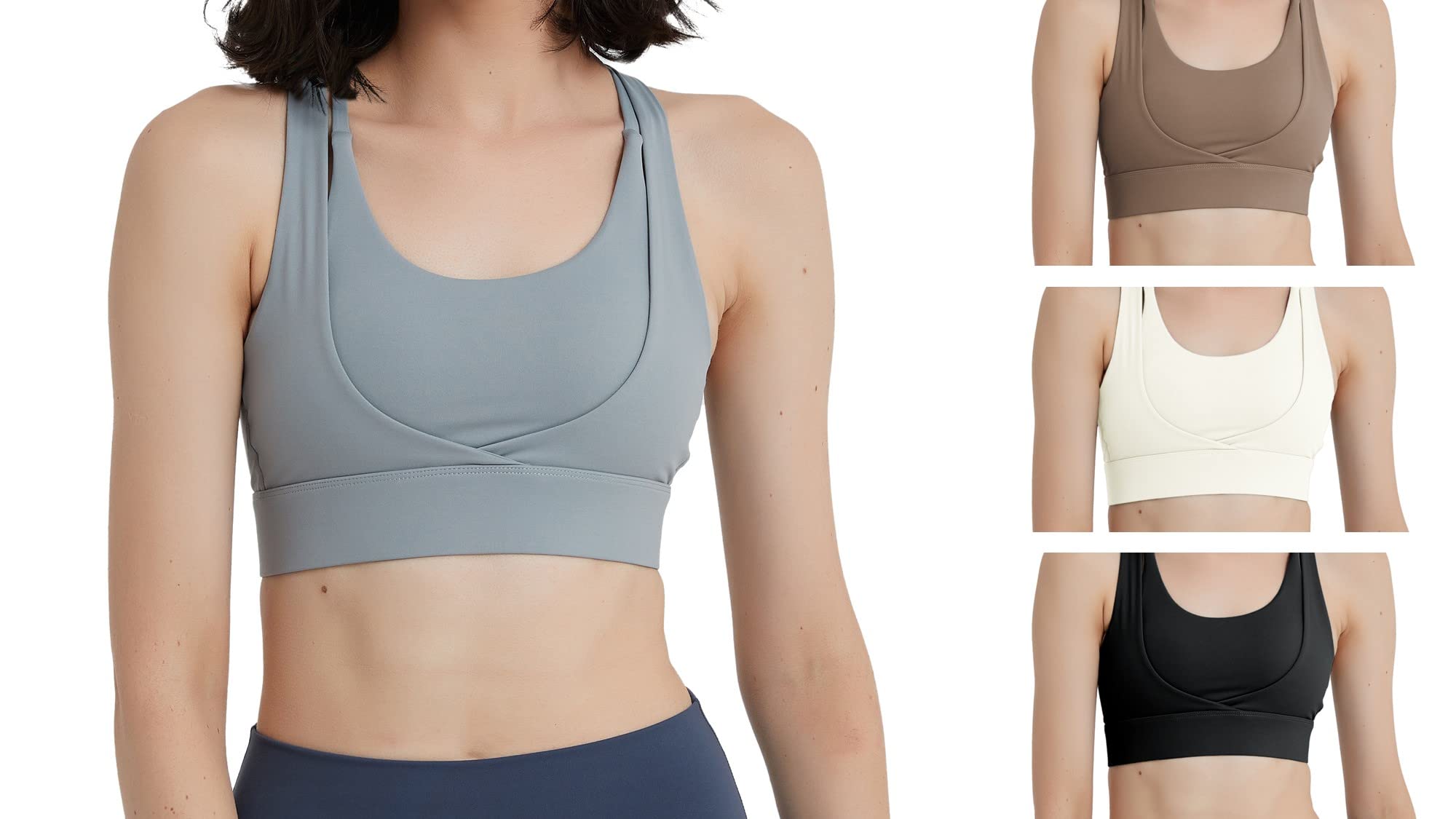 Flexyfree High Impact Sports Bra for Women, Full Coverage High Support Bra with Removable Pads and Adjustable Straps Black