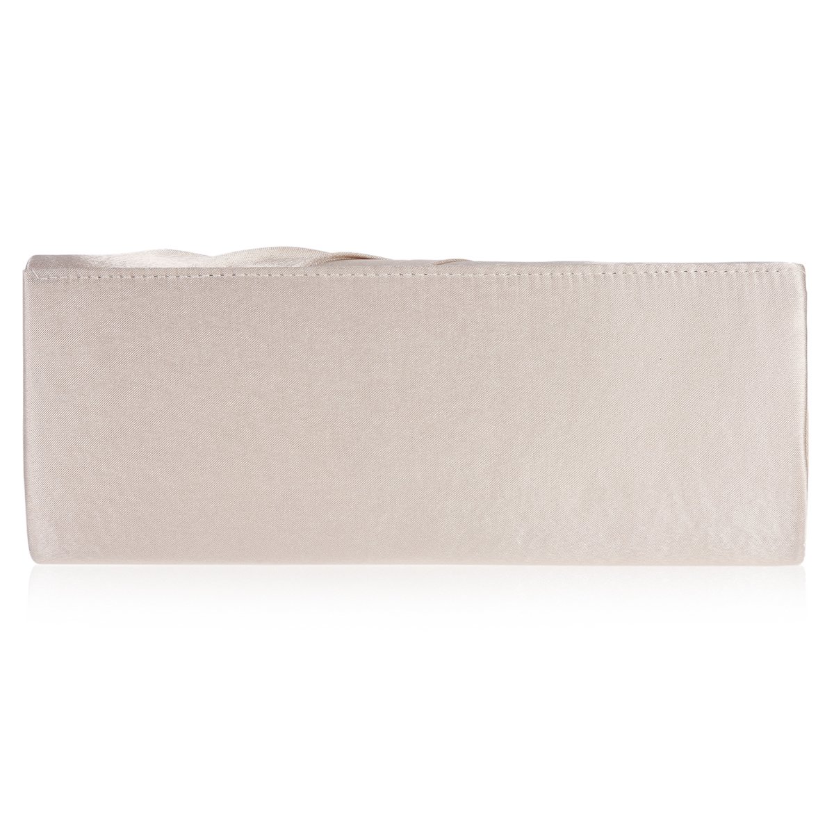 Damara Womens Large Satin Bowknot Prop Wedding Bridal Evening Clutch Bags,Champagne